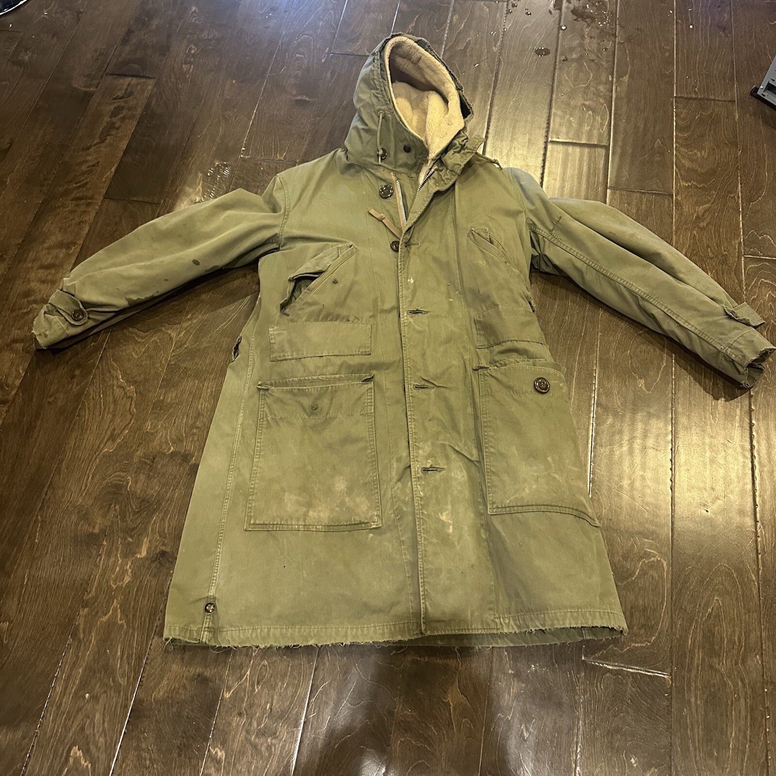 Vintage US Army Parka Type Overcoat With Pile Liner S… - Gem