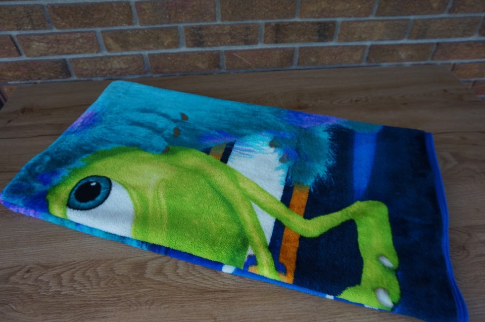 BLANKET Throw MONSTERS UNIVERSITY Sulley Mike BLUE Books Room Decor ...