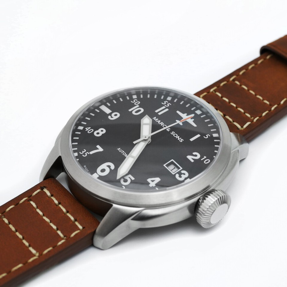 Marc & Sons Elegance Professional Automatic German Pilot Watch MSF-005 ...