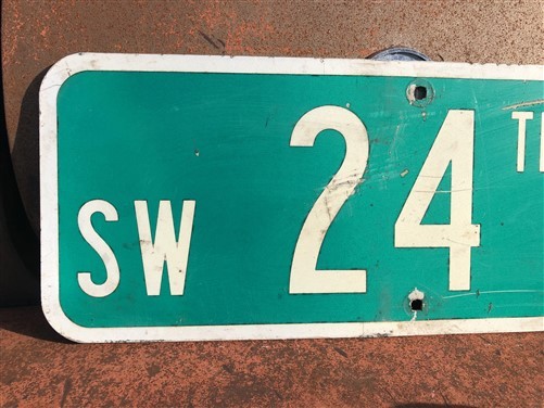 SW 24th ST Street Sign, 9x24 Vintage Green Road Sign, Metal Road Sign ...
