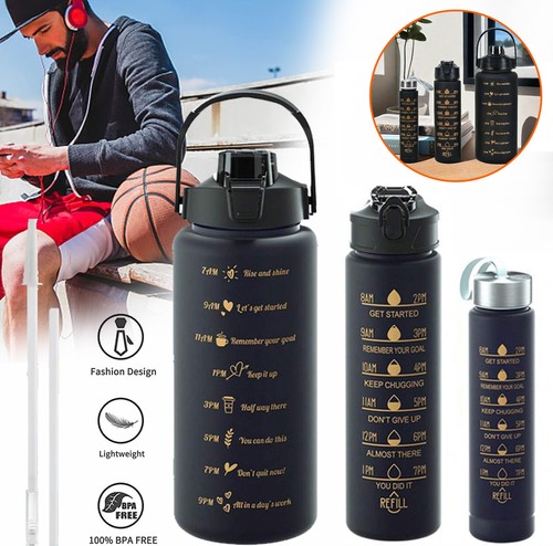 3 Stück Trinkflasche Sport Wasserflasche BPA frei Tasse Gym 2000ml/900ml/400ml | eBay