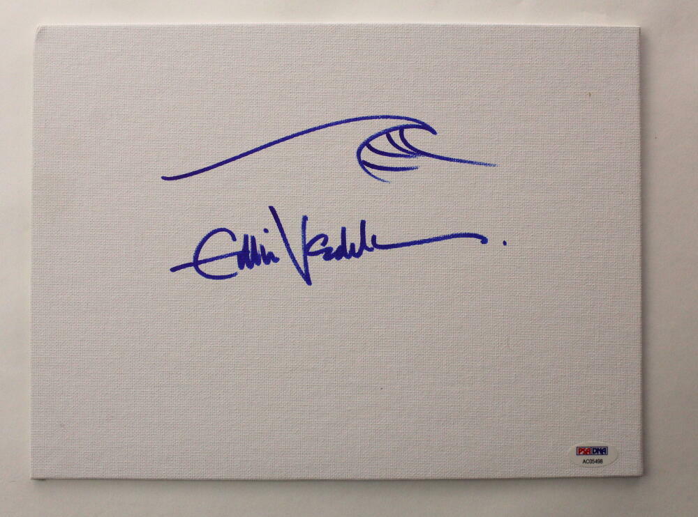 Eddie Vedder Signed Autograph 9x12 Canvas With Original Art Sketch Vs 4021