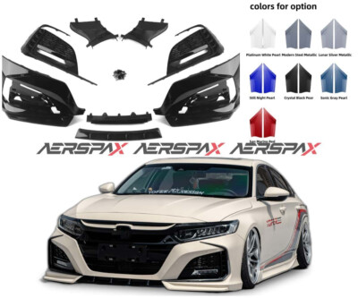 Black Front Bumper Surround Cover Lip Kit For Honda Accord 10th 2018 ...