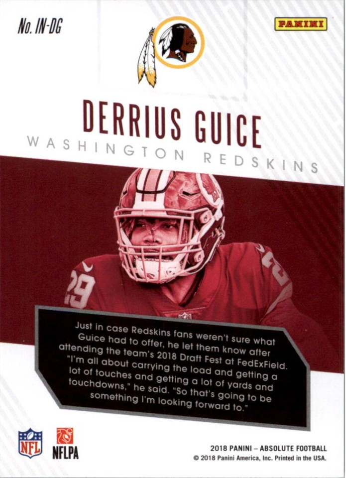 2018 Absolute Introductions #7 Derrius Guice - NM-MT | eBay