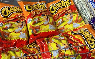 Cheetos Crunchy Flamin Hot Large 8oz/226g Bag American Import Cheese ...