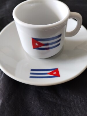 2oz Cuban Espresso coffee cup set 6 cups & 6 saucer Cuba Cubana Bandera ...