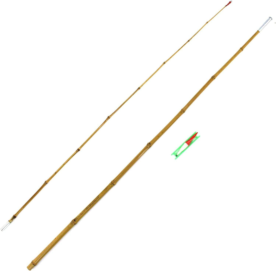 Bamboomn Bamboo Vintage Cane Fishing Pole with Bobber, Hook, Line and ...