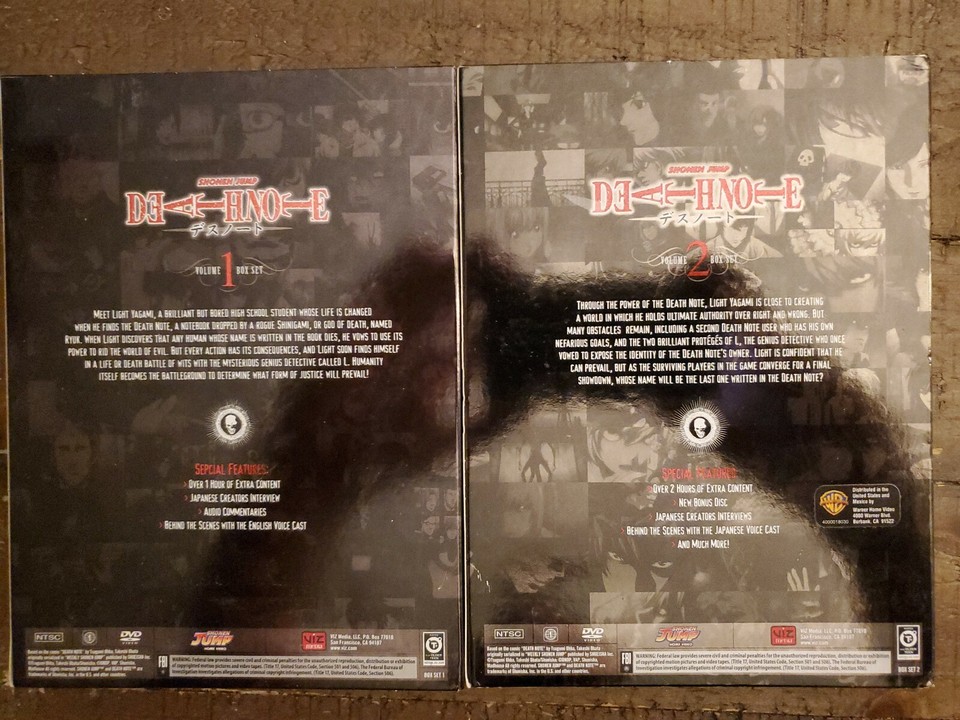 Death Note~ Complete anime collection~LE box sets 1 and 2 ~10 dvd lot ...