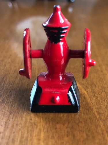 Vtg Dollhouse Miniature Fire Hydrant Red Crank Handle Cast Metal ...