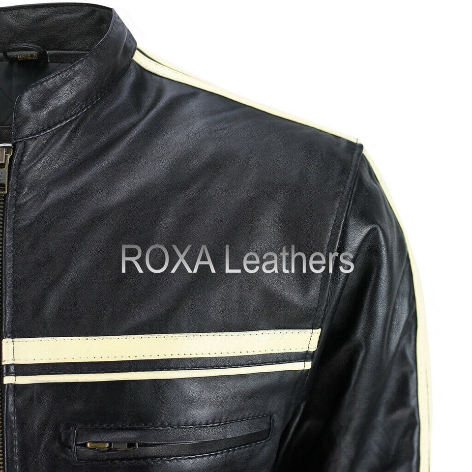 Modern Men's Outwear Authentic Sheepskin 100% Leather Jacket Black ...