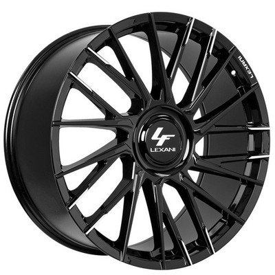 24x9" Lexani Wheels Velar Covered Cap Gloss Black Machined (Floating ...