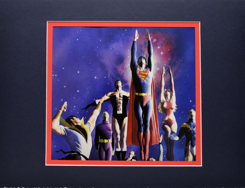 SUPERBOY & LEGION Of SUPER HEROES PRINT PROFESSIONALLY MATTED Alex Ross ...