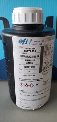 2020 EFI Prographics UV RIGID 1L Black Ink 45172596 Made In USA ...