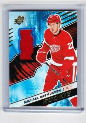 2018 2018-19 SPx MICHAEL RASMUSSEN JERSEY ROOKIE R-MR DETROIT RED WINGS ...