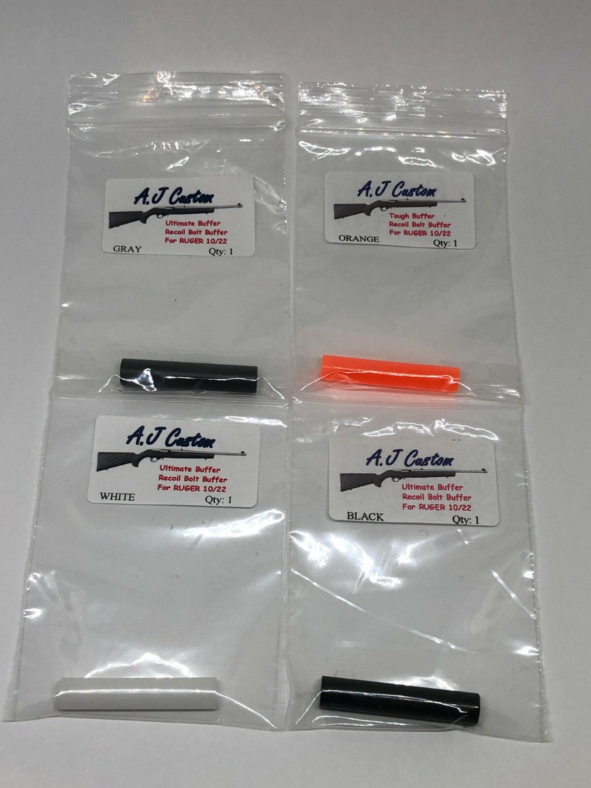 A.J CUSTOM TOUGH BUFFER + Ultimate Buffers X 4 FOR RUGER 10/22 BEST ...