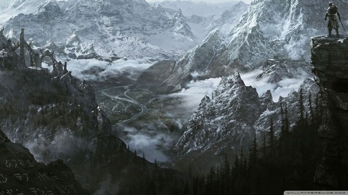 Landscape the elder scrolls v skyrim rpg fantasy art Custom Gaming Mat ...