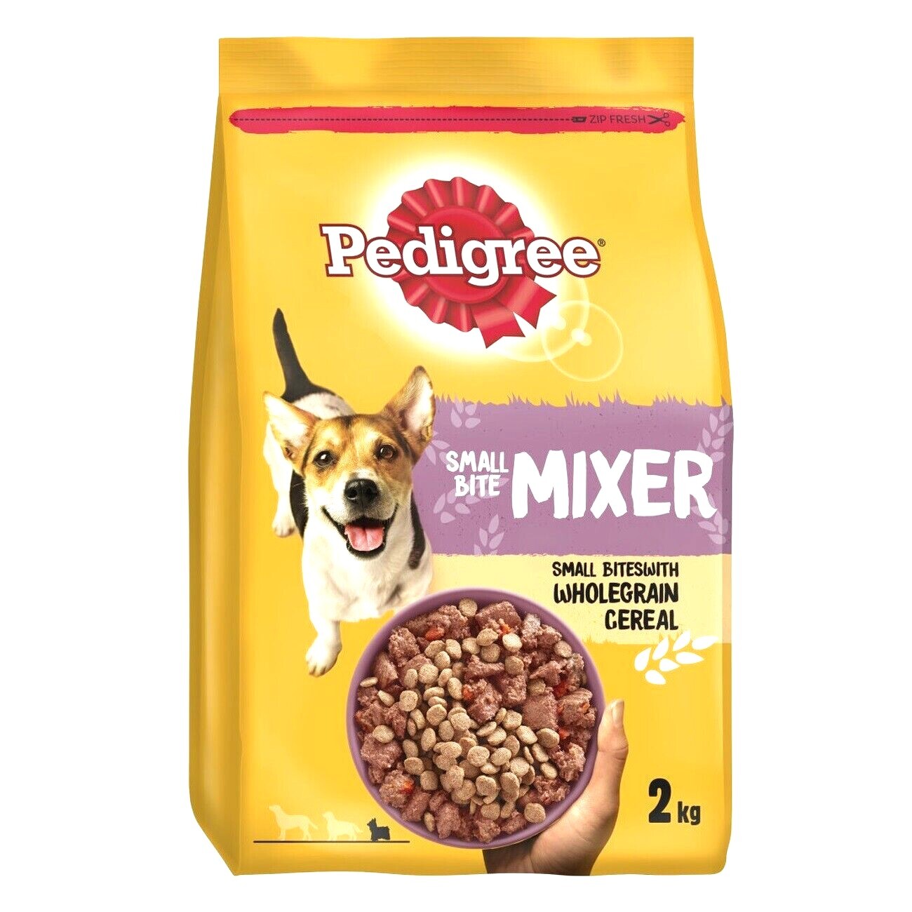 PEDIGREE SMALL BITE MIXER 2KG wholegrain cereal dry dog food kibble pet ...