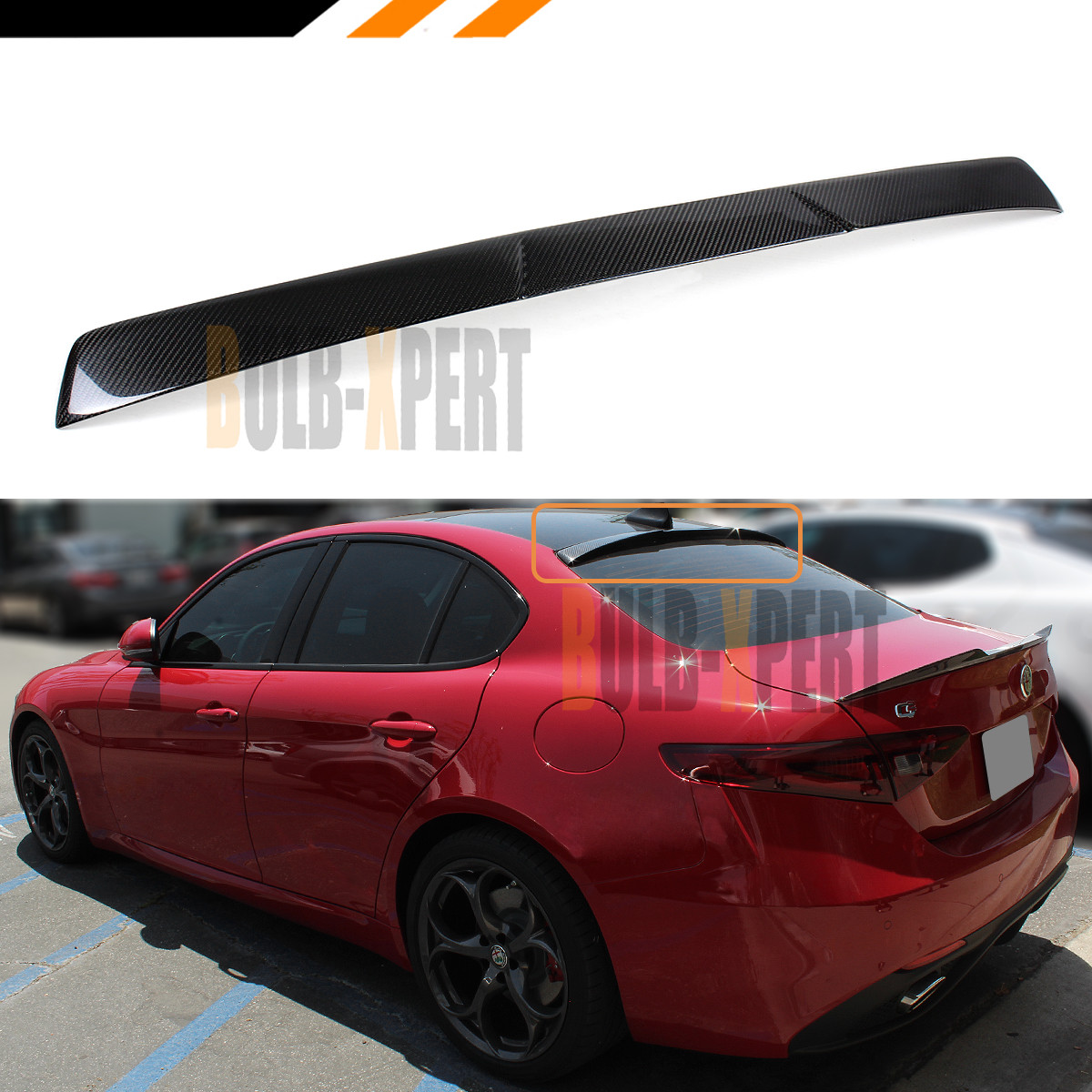 FOR 17-2022 ALFA ROMEO GIULIA QUADRIFOGLIO CARBON FIBER REAR WINDOW ...