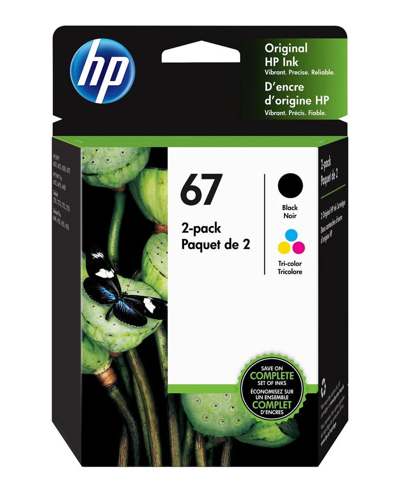 Original HP67 Black HP 67 Tri-color Ink Cartridge ENVY 6055/6455 Pro ...
