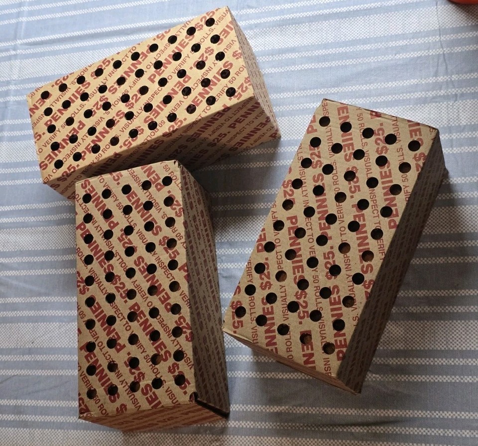 Sealed Bank Box of Pennies Find Wheats-Errors, wheats, etc from WI, MN ...