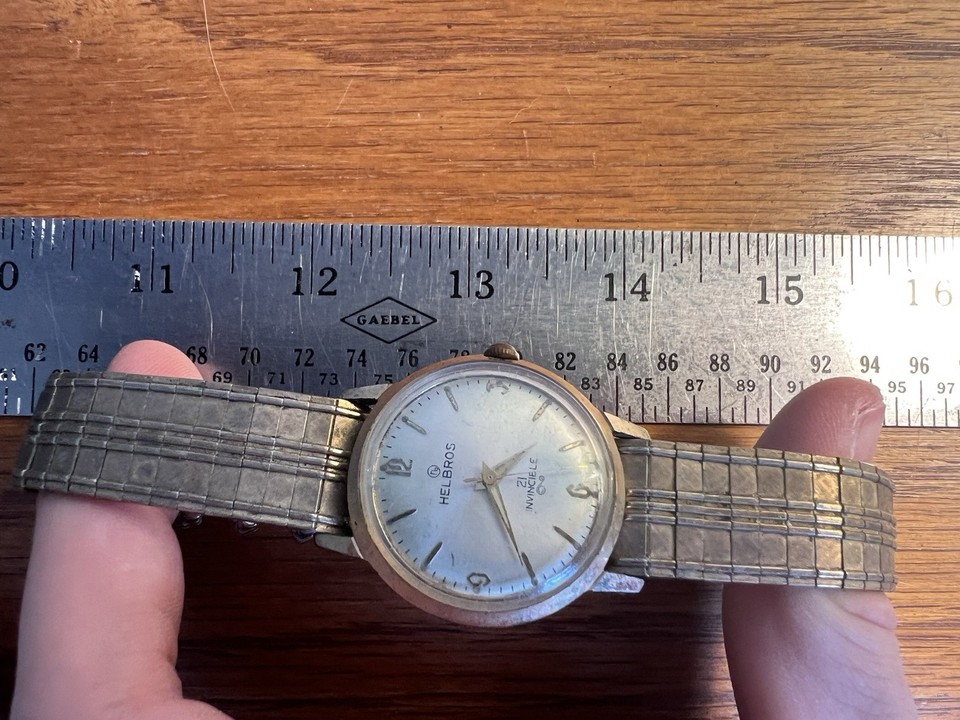 Vintage Helbros Invincible Hand Wind Mechanic 21 Men’s Wrist Watch (For ...