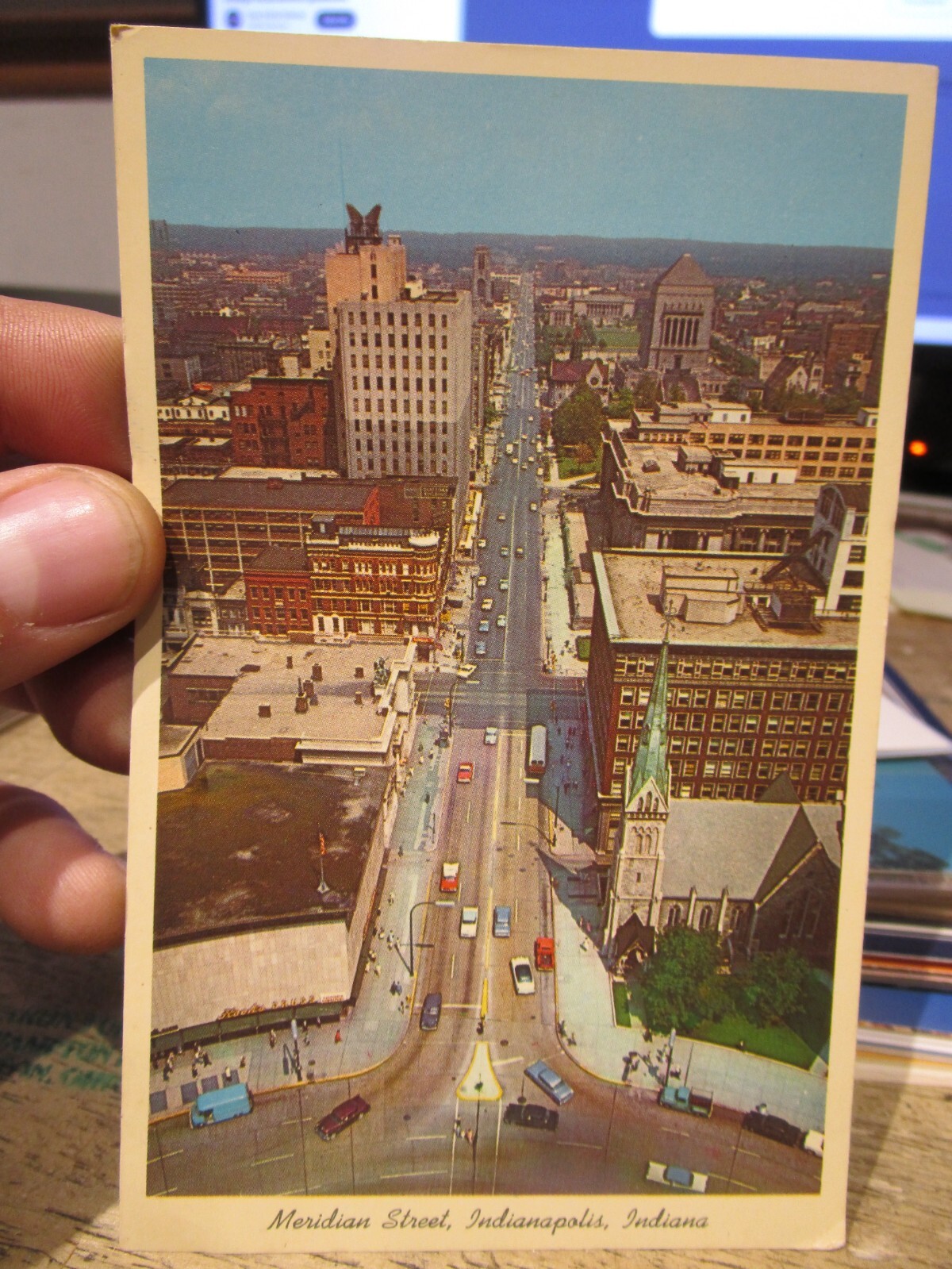 K9 Old INDIANA Postcard Indianapolis Meridian Street Monument Circle ...