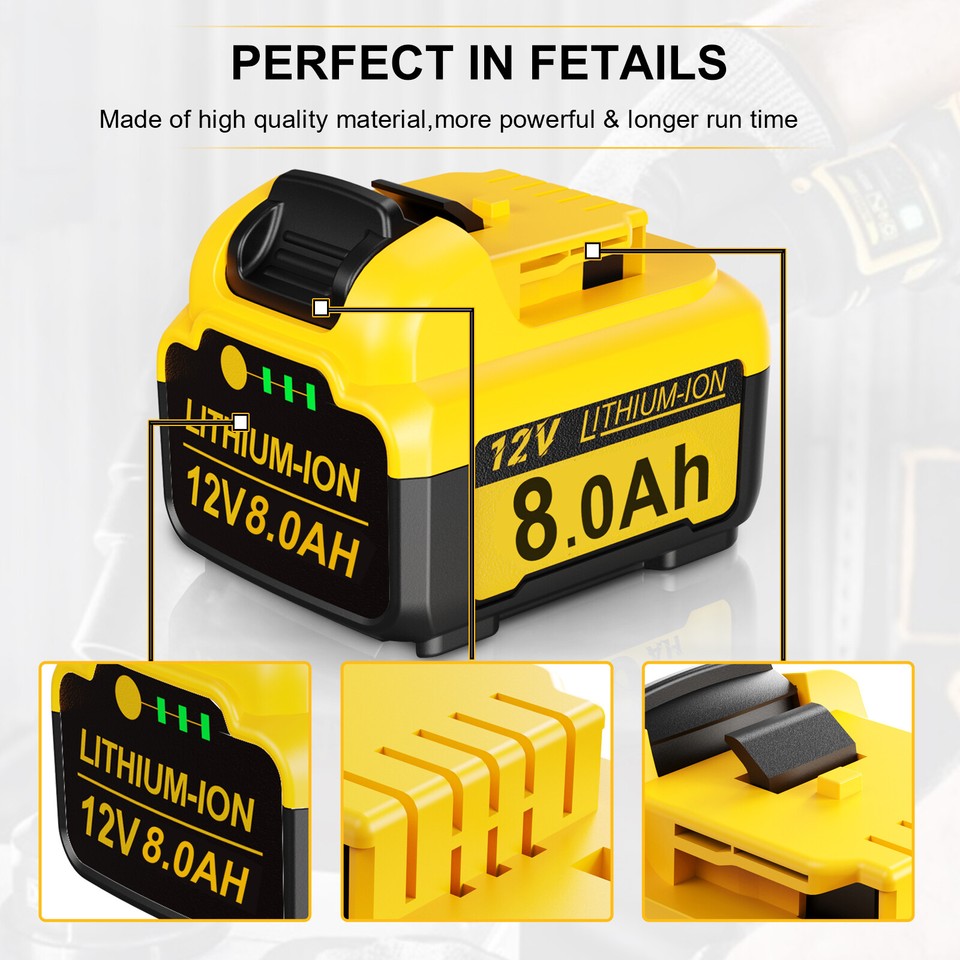 Pack 12v 3.5Ah 12Volt Max Lithium-ion Battery For Dewalt DCB127-2 ...
