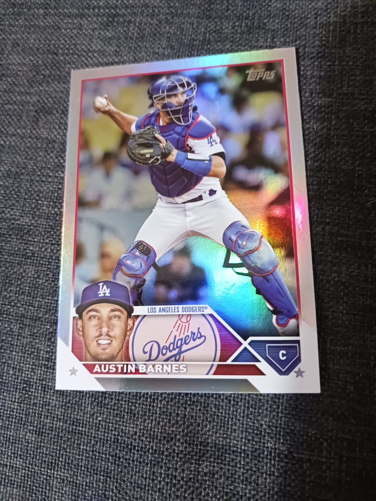 2023 Topps Series 2 #588 Austin Barnes RAINBOW FOIL Los Angeles Dodgers ...