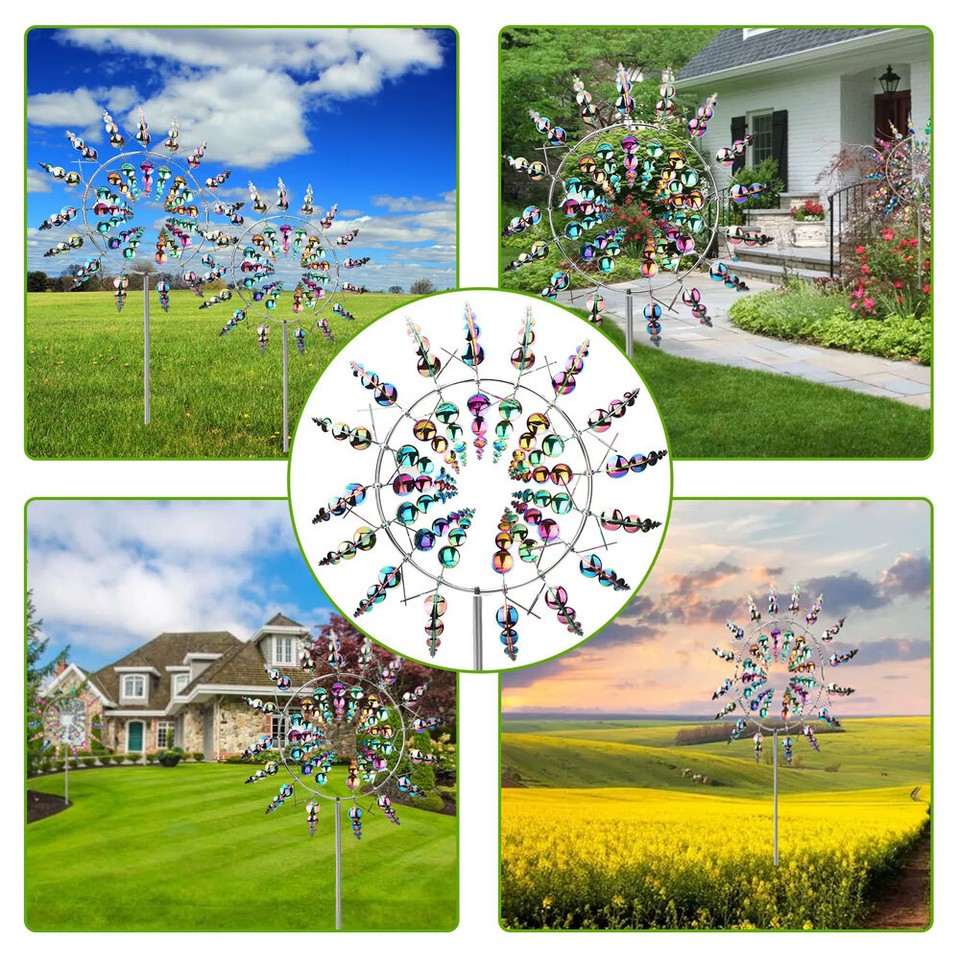 Magical Wind Powered Kinetic Windmill Metal And Sculpture Spinner ...