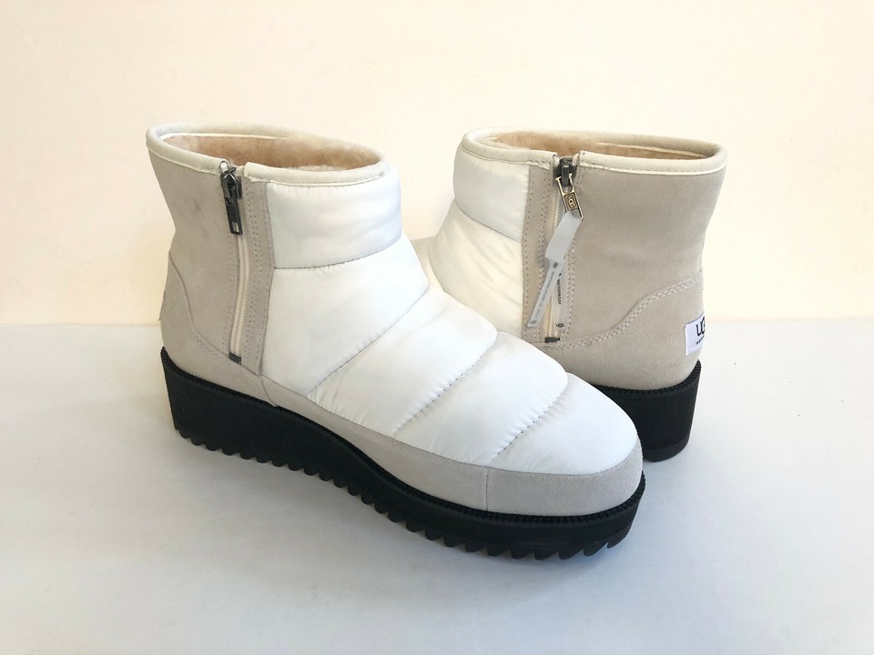 UGG RIDGE MINI WHITE RATED TO -32˚C WATERPROOF WEDGE BOOT US 9.5 /EU 40 ...