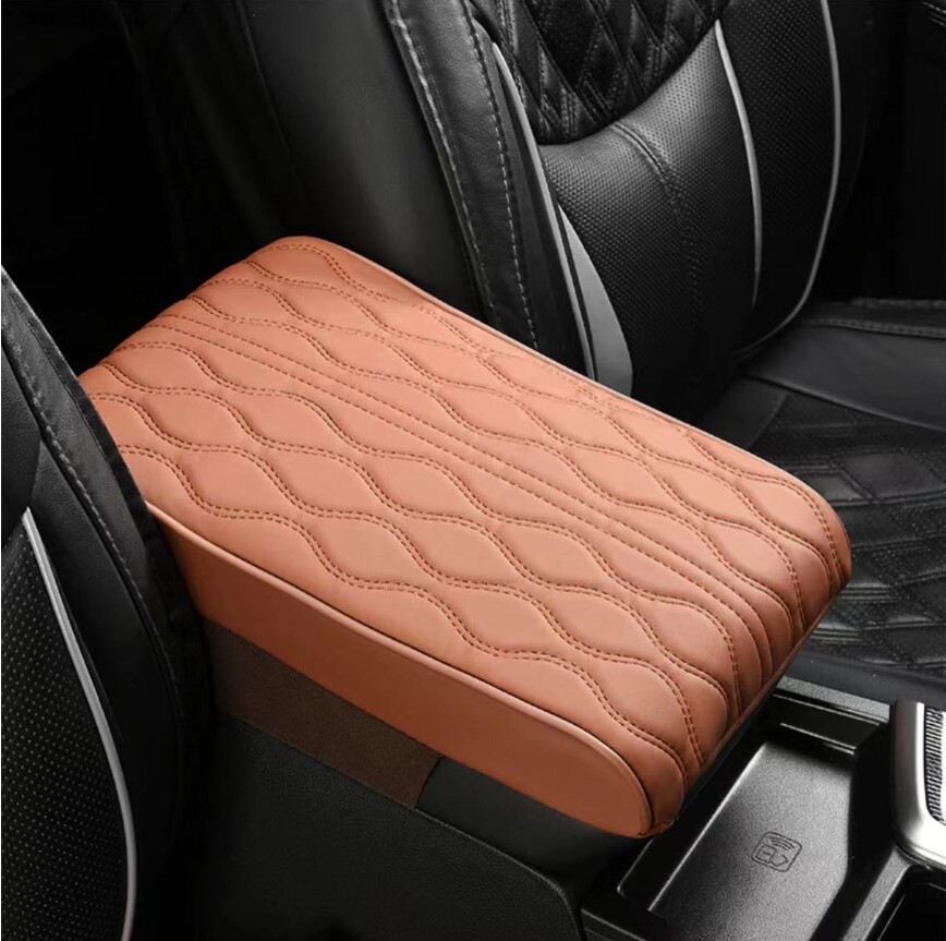 Universal Car Armrest Pad Cover Auto Center Console Box Pu Leather ...