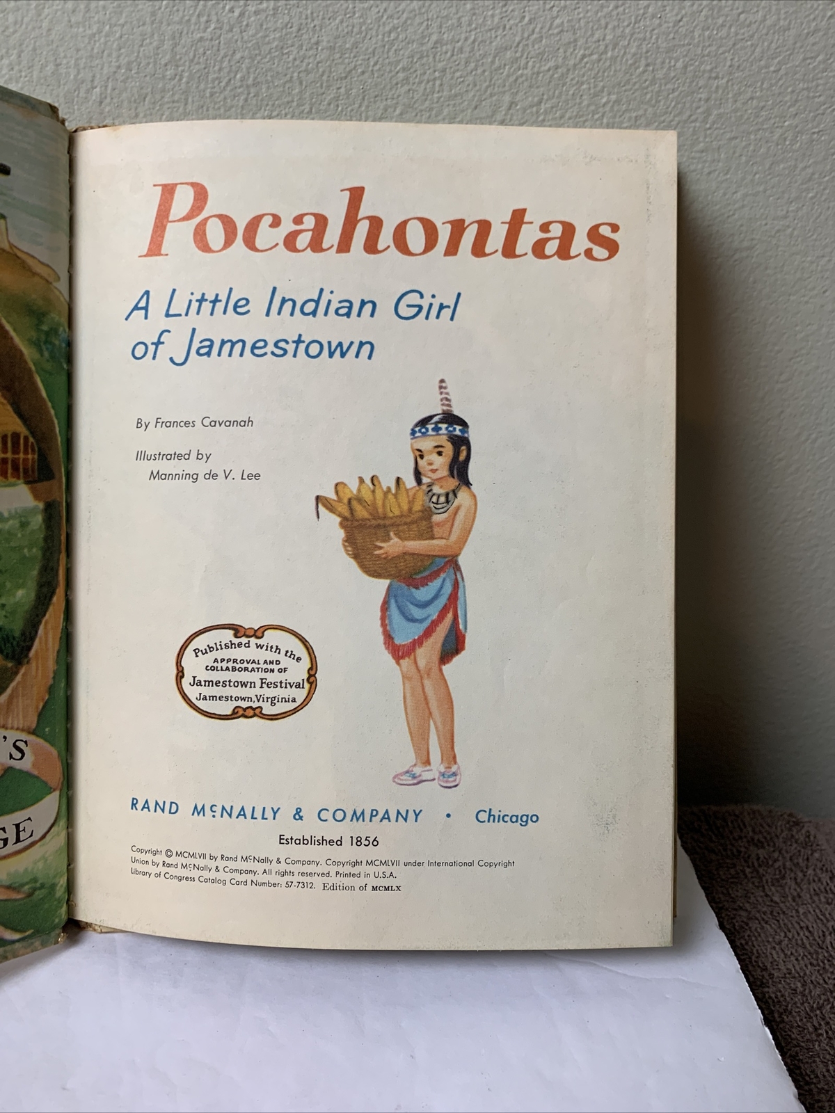 POCAHONTAS Little Indian Girl of Jamestown~Rand McNally Elf Bk 1959 ...
