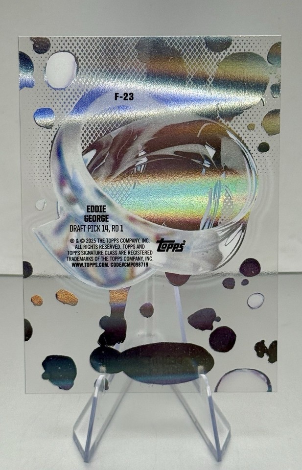 Eddie George 2025 Topps Signature Class Fluidity Case Hit #F-23 Houston ...