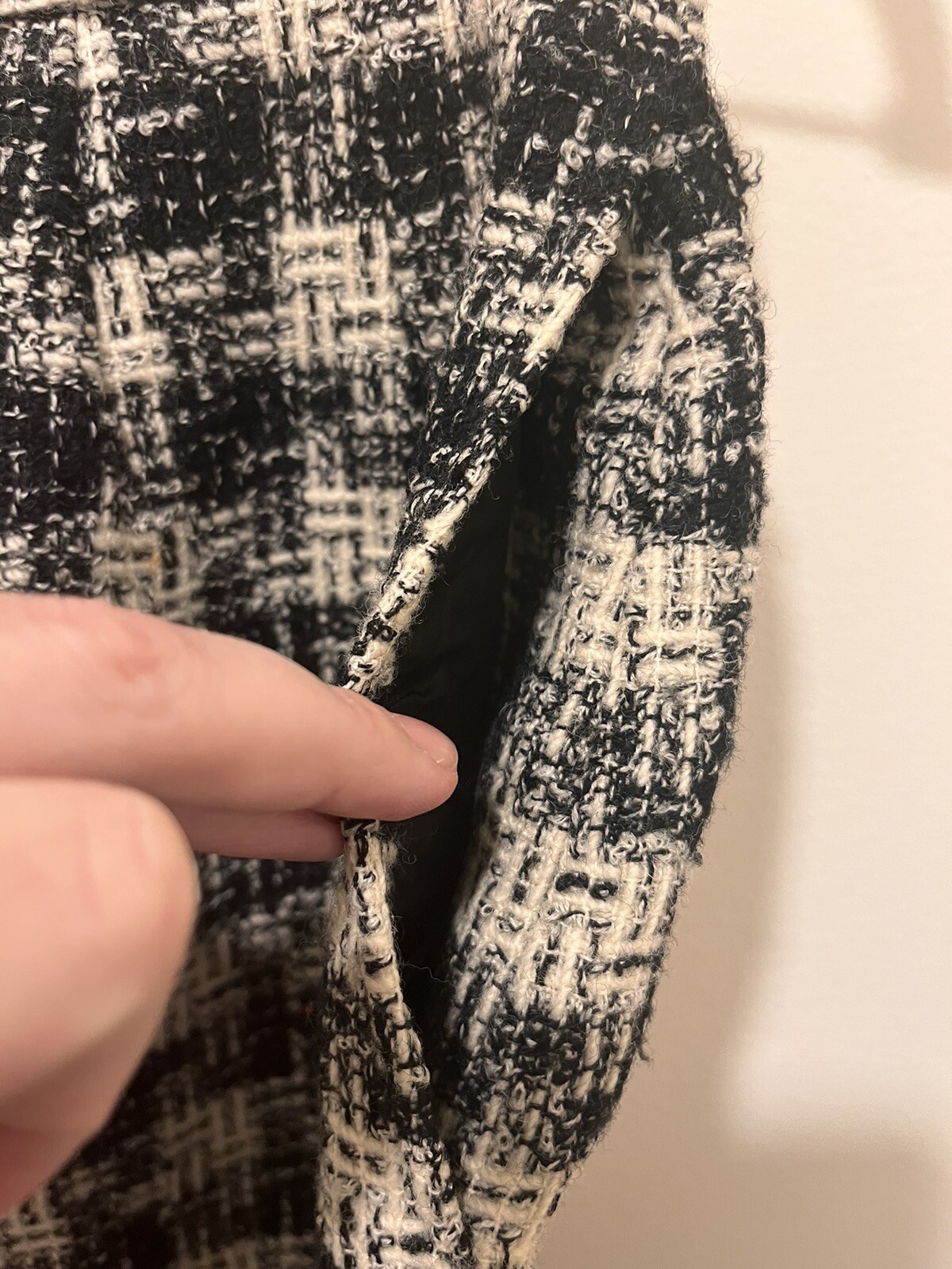 Jaeger London Black + Cream Tweed/Plaid/Houndstooth W… - Gem