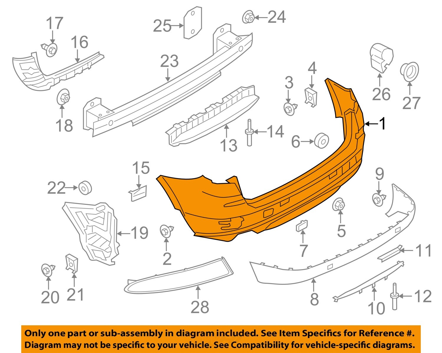 BMW X3 F25 2011-14 Rear Bumper Cover 51127278474 OEM for sale online | eBay