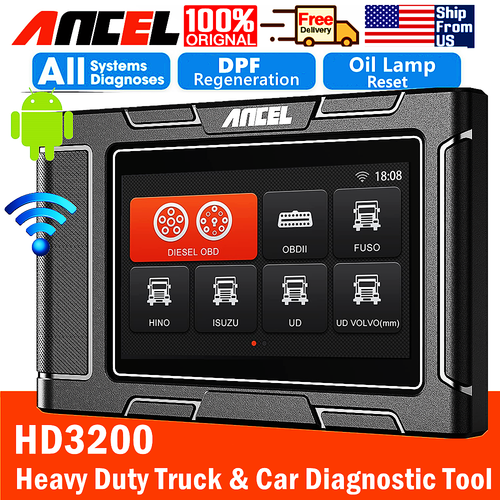 ANCEL HD3200 Heavy Duty Truck Diagnostic Tool Scanner Diesel DPF Regen ...