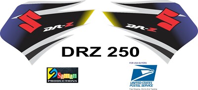 DRZ 250 2002-2019 PAIR OF TANK GRAPHICS DECALS STICKERS MX DR Z DR-Z ...