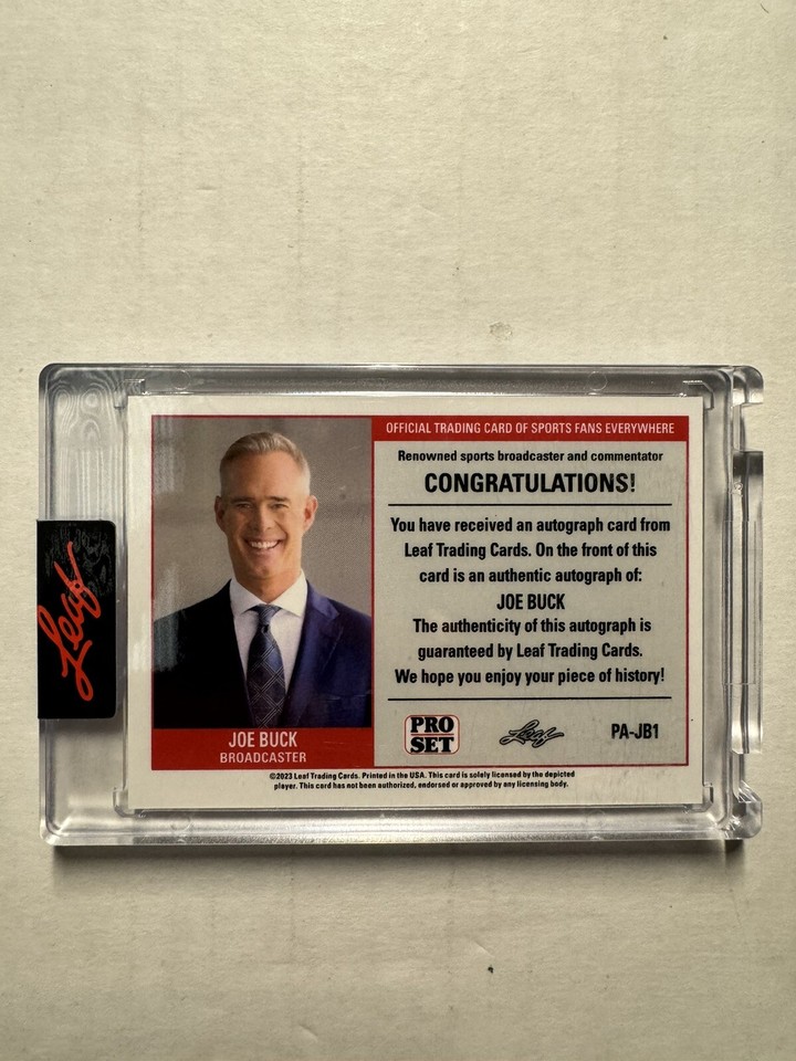 2023 Leaf Pro Set #PAJB1 Joe Buck /98 Auto Autograph National ...