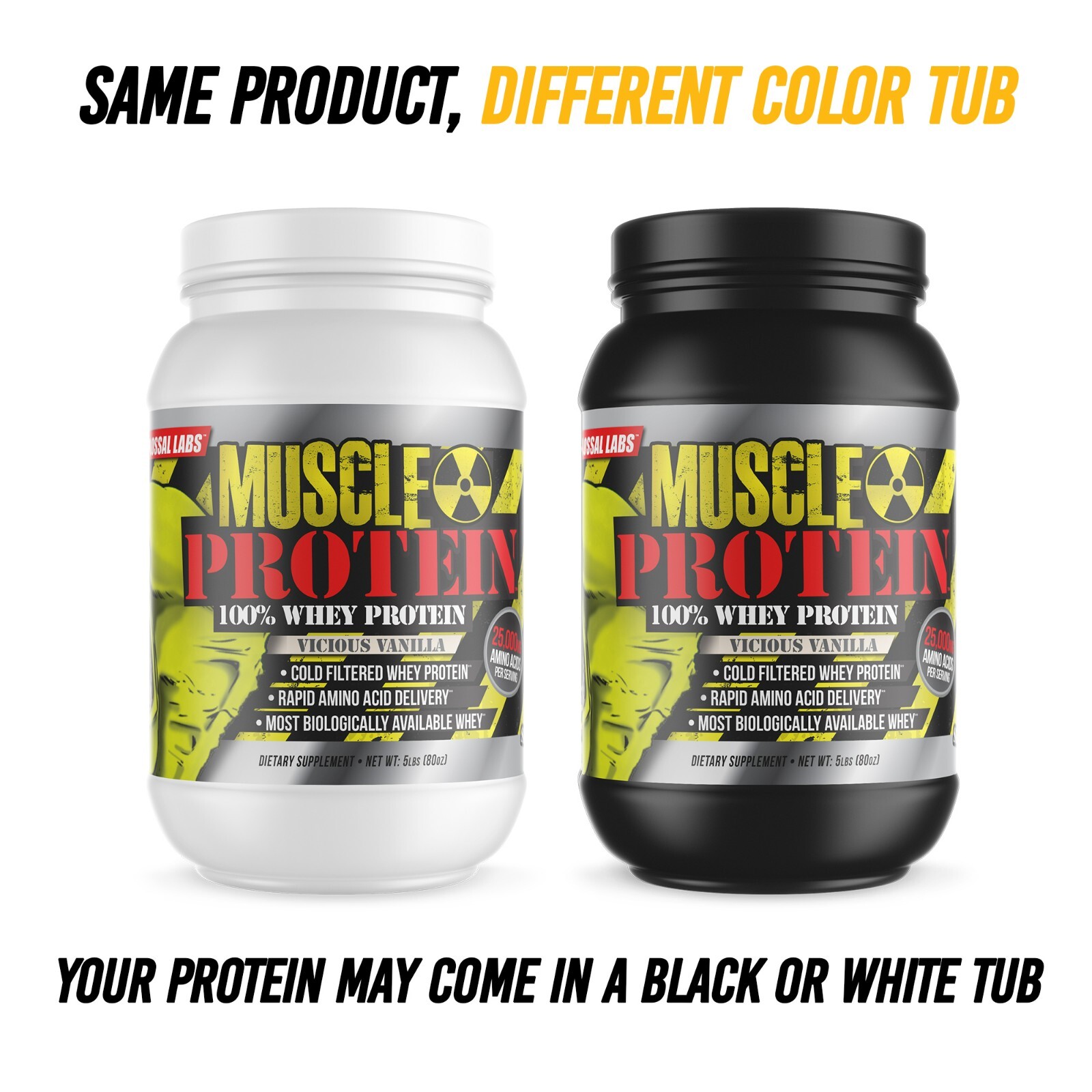 "Colossal labs Whey Protein Powder 10lbs, Isolate Protein, 100% Muscle ...