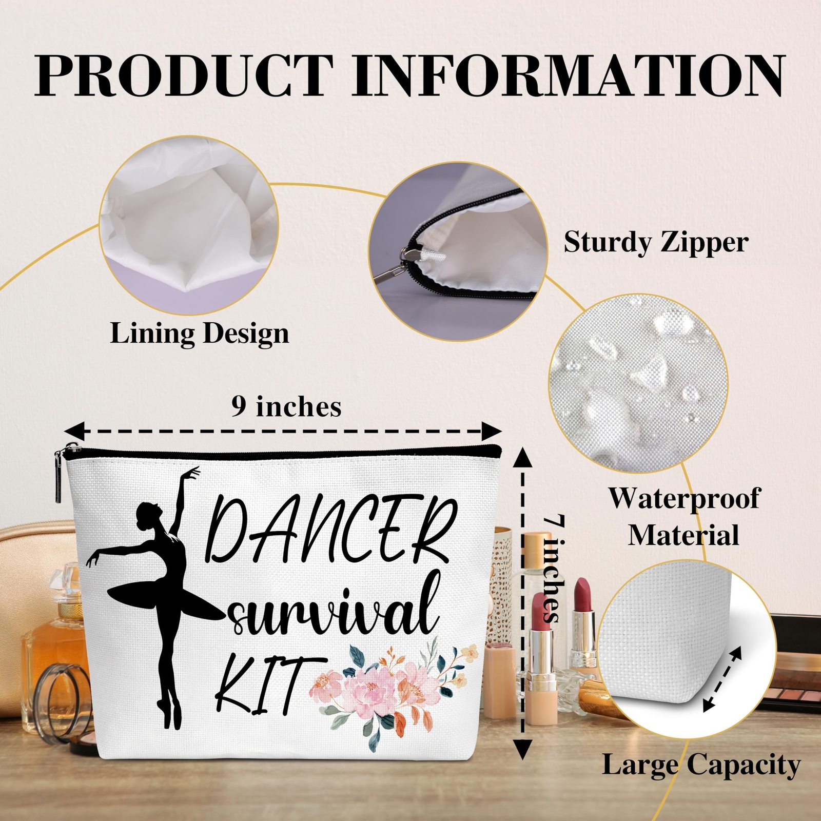 Ballet Dance Makeup Bag, Ballerina Dance Recital Gifts For Girls ...