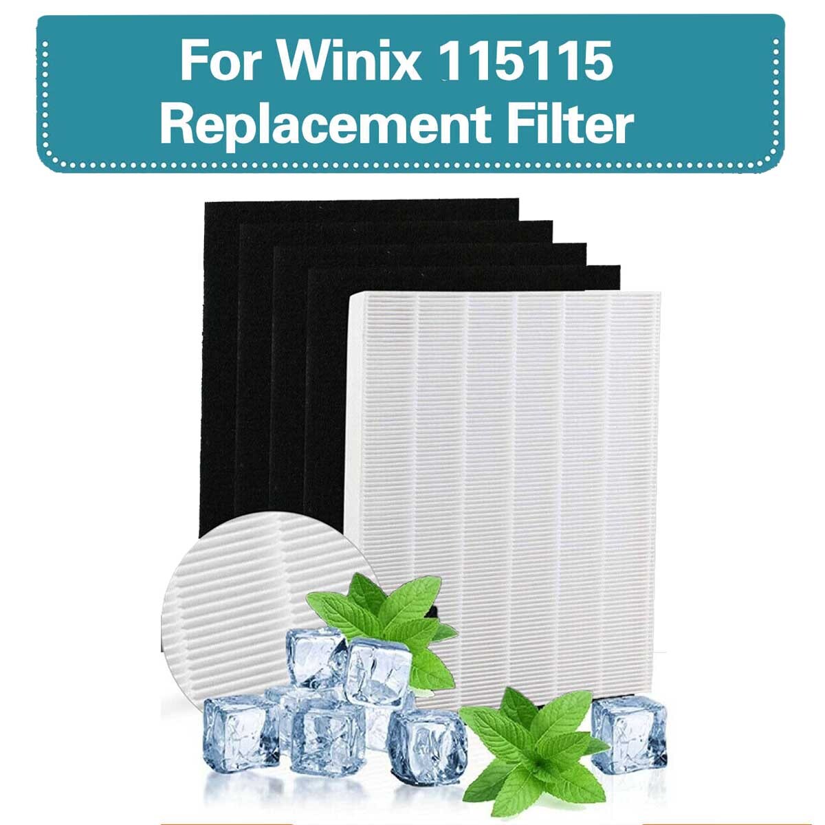 True HEPA & 4 Replacement Filters for Winix 115115 PlasmaWave 5300 5300 ...
