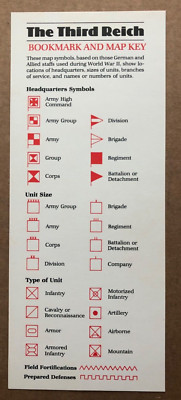 Vintage THIRD REICH Bookmark & Map Key symbols German Allied Staffs ...