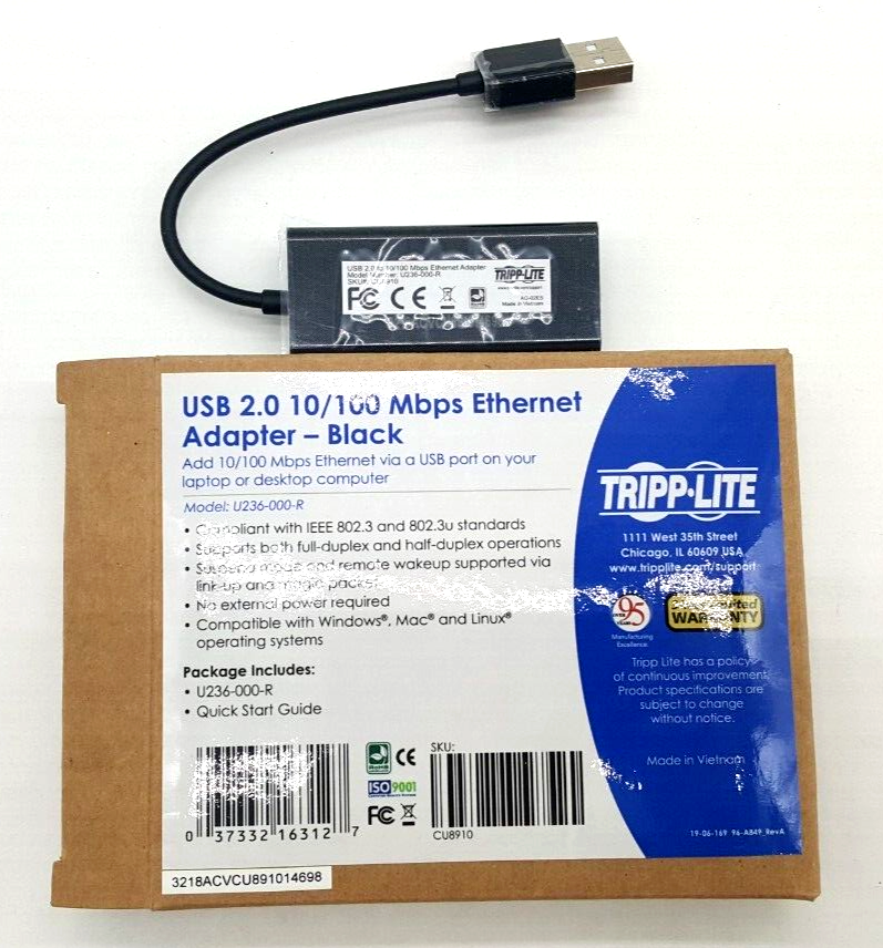 Tripp Lite U336-000-R USB 2.0 10/100 Mbps Ethernet Adapter | eBay