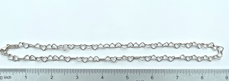 Milor 925 Sterling Silver Interlocking Open Heart Chain Link Necklace ...