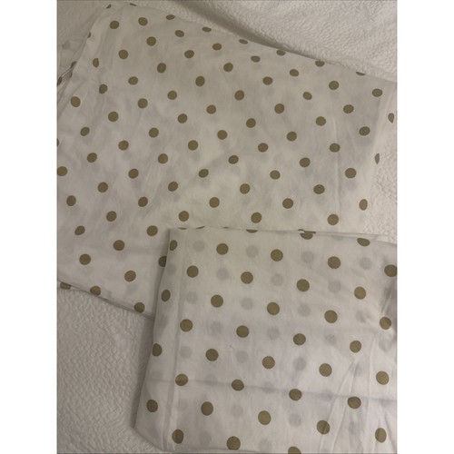 Pottery barn kids Emily and Merritt gold polkadot twin size sheet set ...