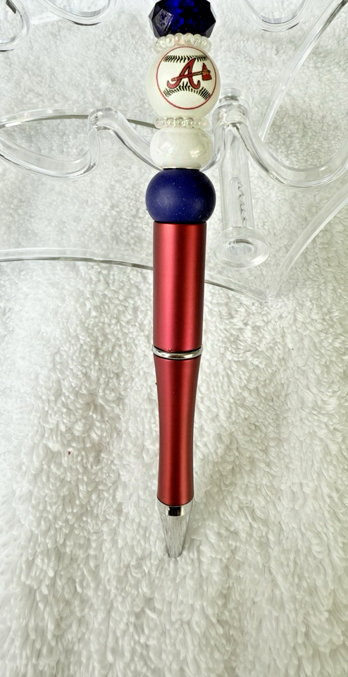 Atlanta Braves Handmade Pens (3)-MLB Fan Gift, Custom Beaded Baseball ...
