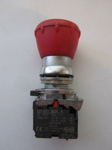 ALLEN BRADLEY 800FM-MT44 RED PUSH TURN RELEASE BUTTON + D7-X01 ...
