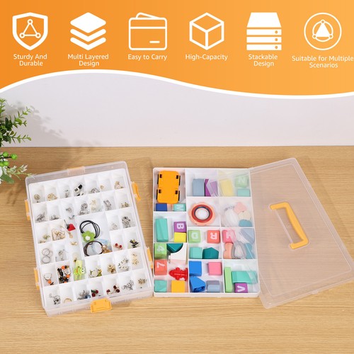 Kid Building Block Storage Box Clear Plastic Storage Box with 2 ...
