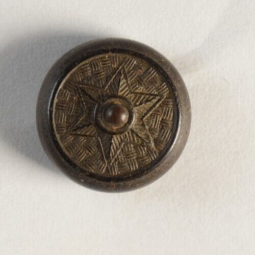 1851 Goodyear Hard Rubber Civil War Era Geometric Star & Brass Stud ...