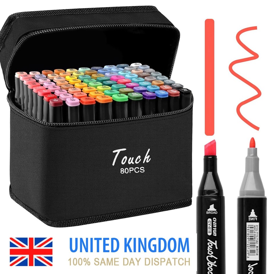 80/168 Colors Markers Pens Set Permanent Art Marker Pens Dual Tipped ...